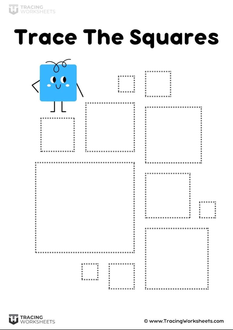 Square Tracing Worksheets – 9 Free Printable PDFs