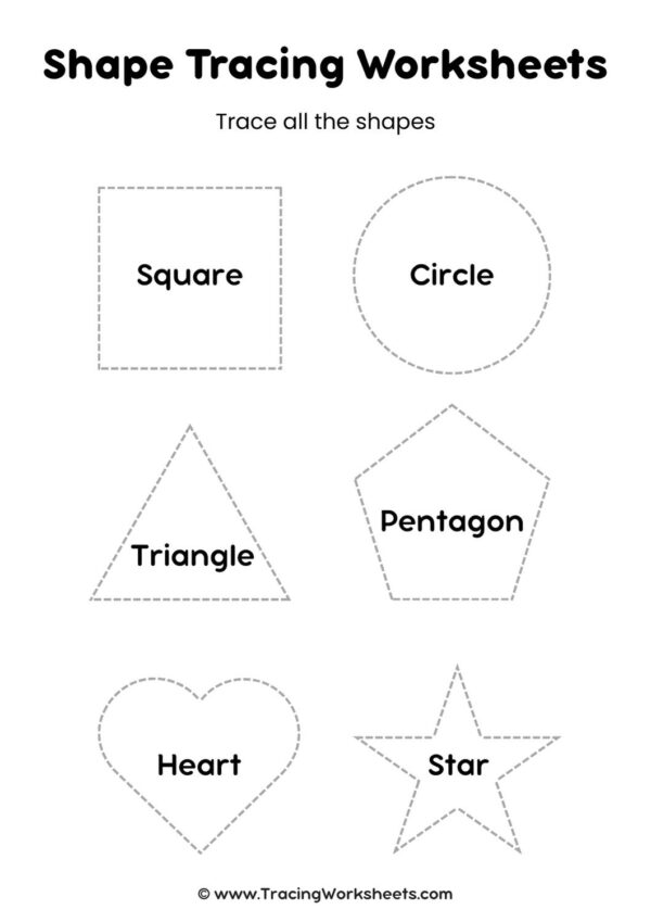 Shape Tracing Worksheets - 18 Free Worksheets