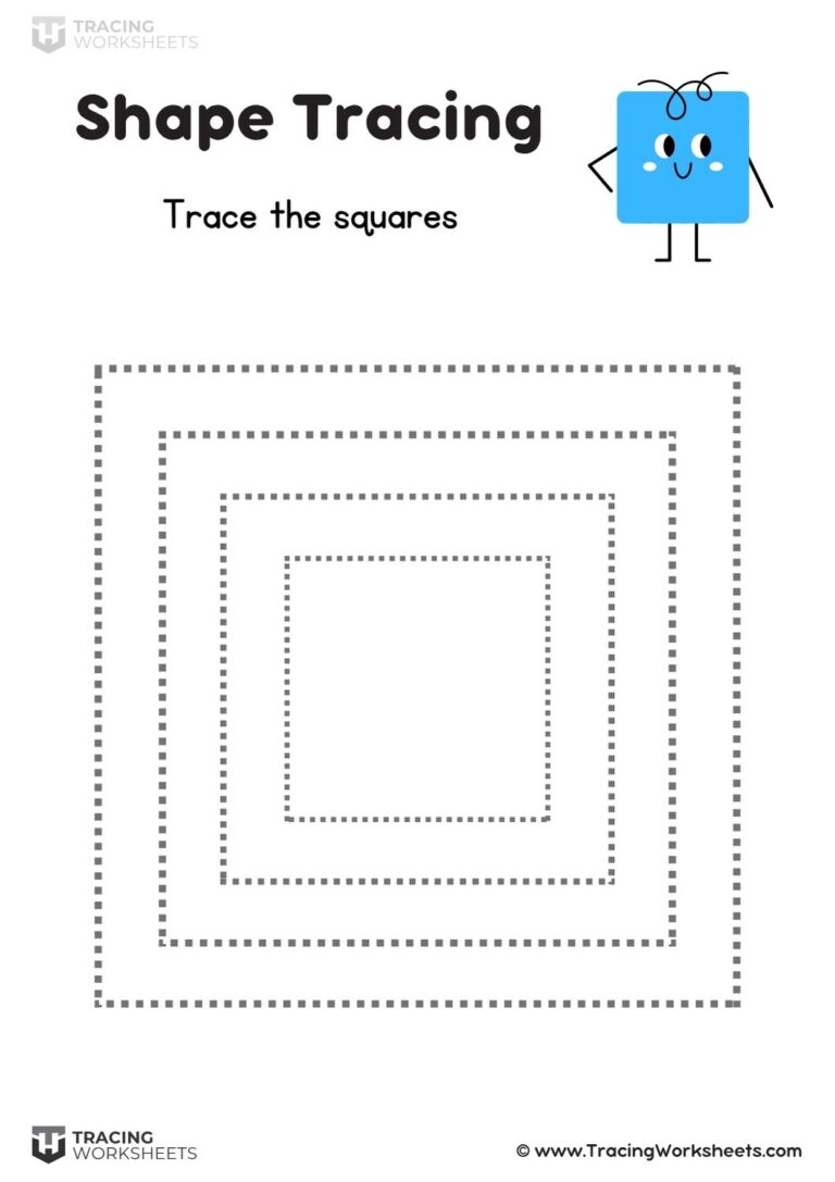 Square Tracing Worksheets – 9 Free Printable PDFs