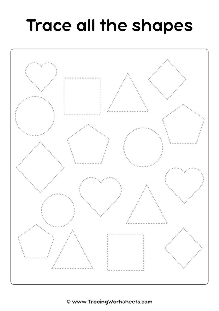 Shape Tracing Worksheets - 18 Free Worksheets