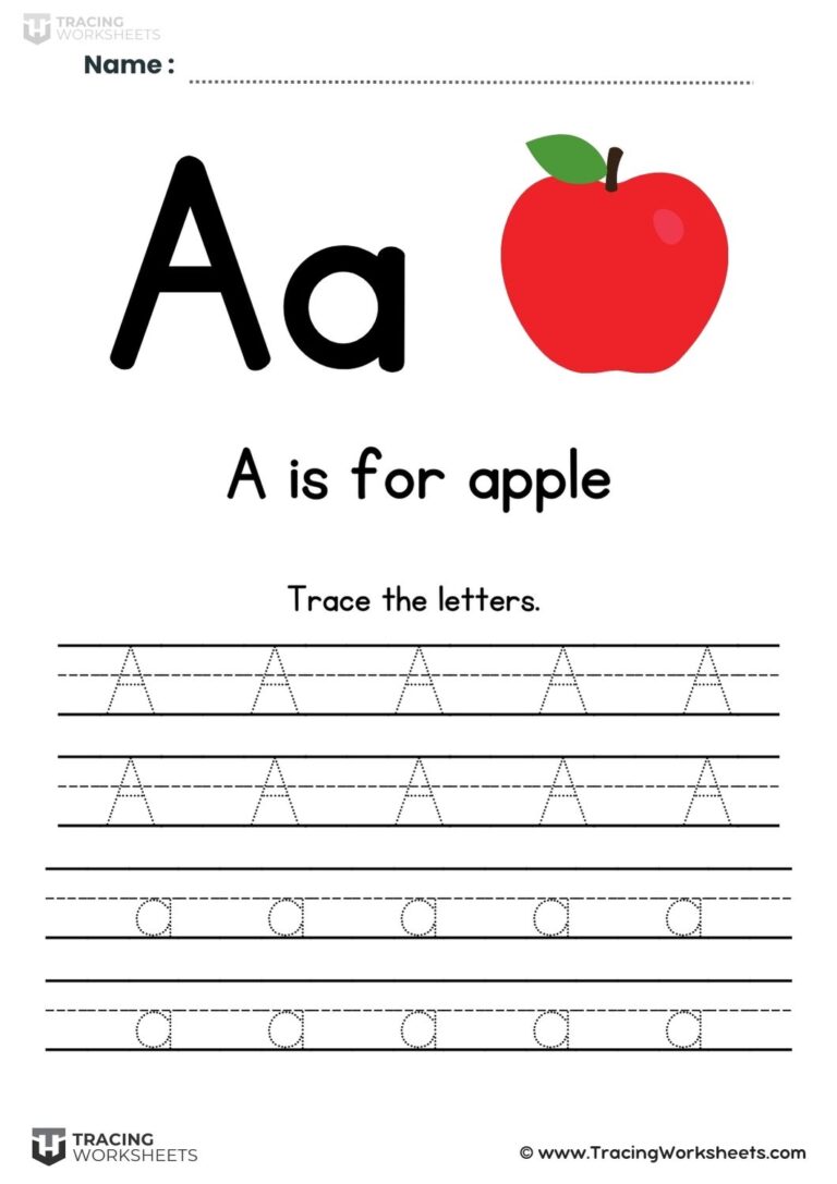 Letter A Tracing Worksheets - Free Printables