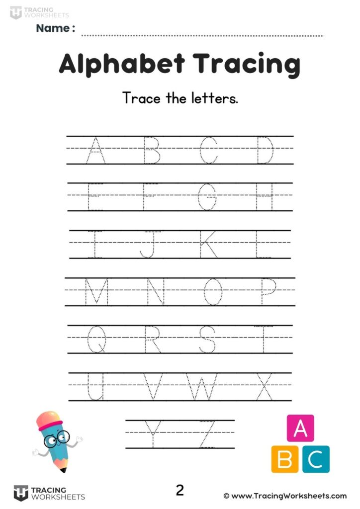 Tracing Letters A-Z Free Printable | 12 Letter Tracing Worksheets