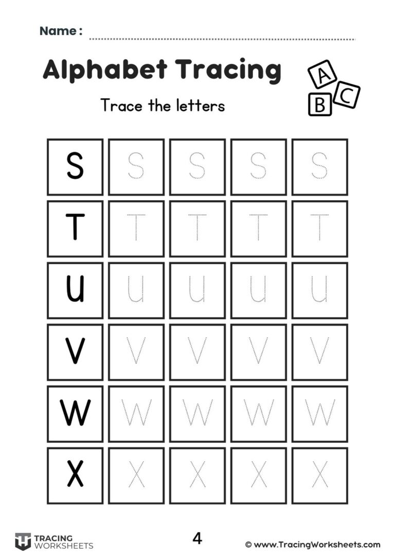 Tracing Letters A-Z Free Printable | 12 Letter Tracing Worksheets