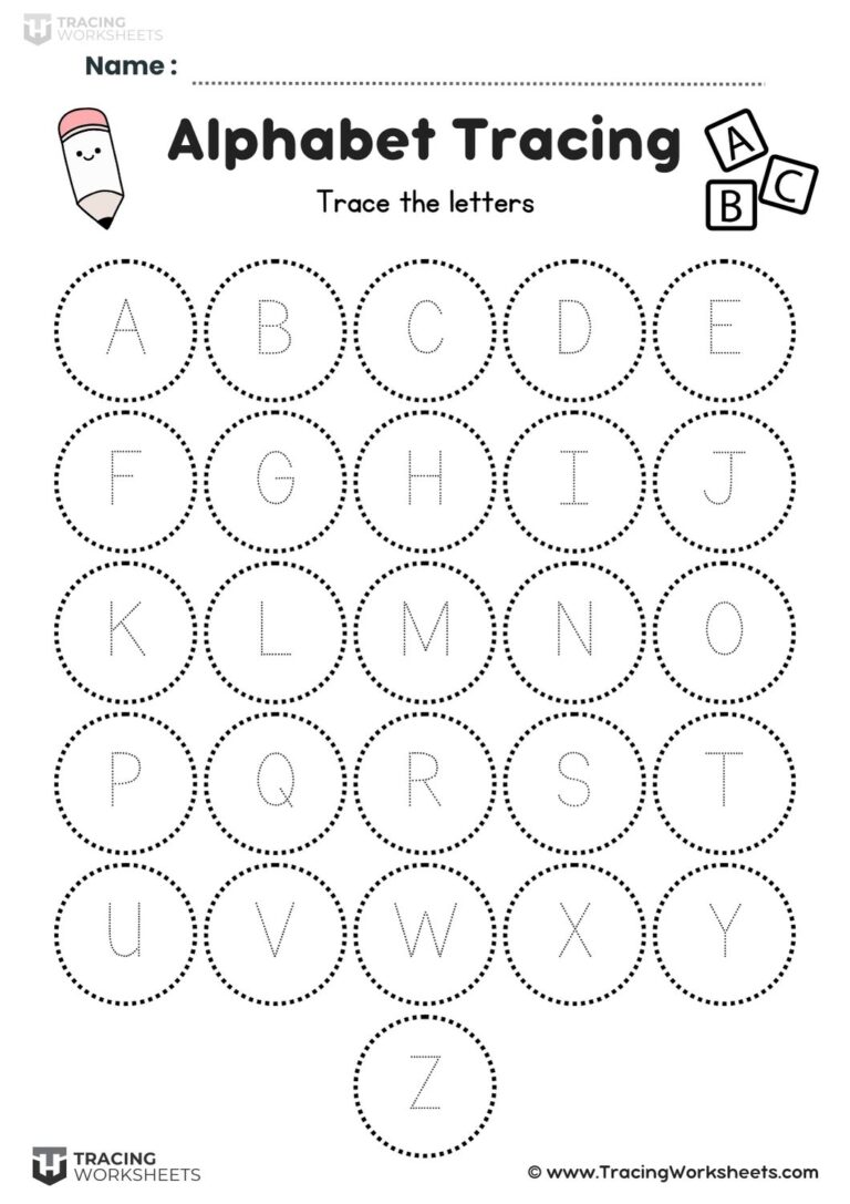 Tracing Letters A-Z Free Printable | 12 Letter Tracing Worksheets