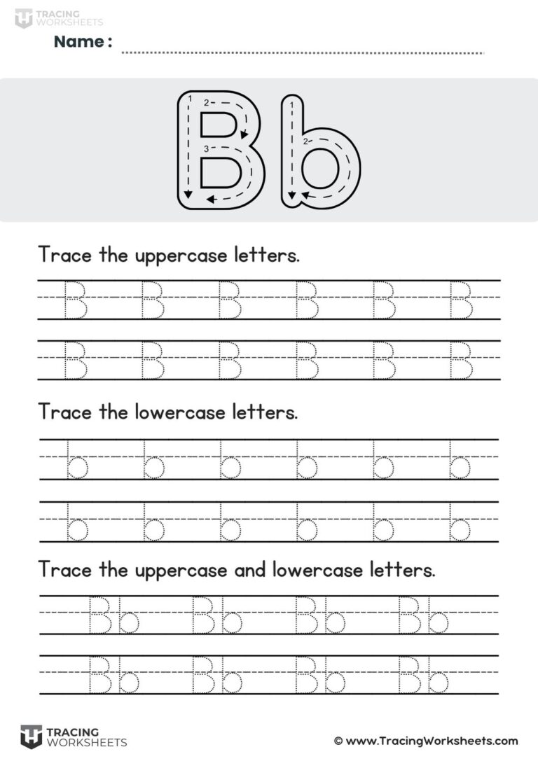 Letter B Tracing Worksheets - Free Printables
