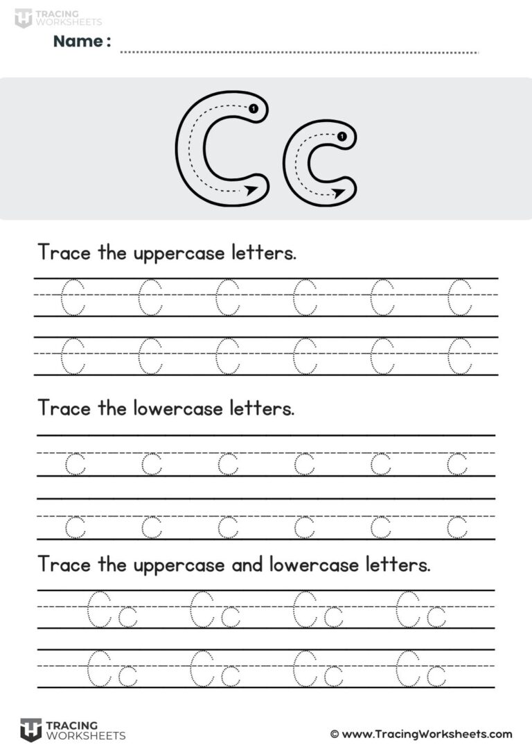 Letter C Tracing Worksheets - Free Printables