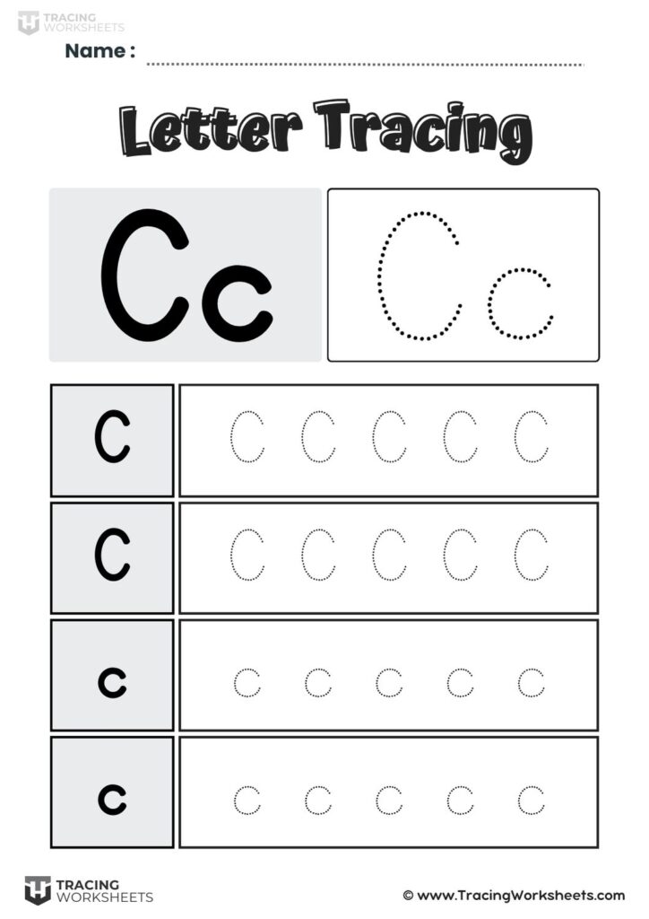 Letter C Tracing Worksheets - Free Printables