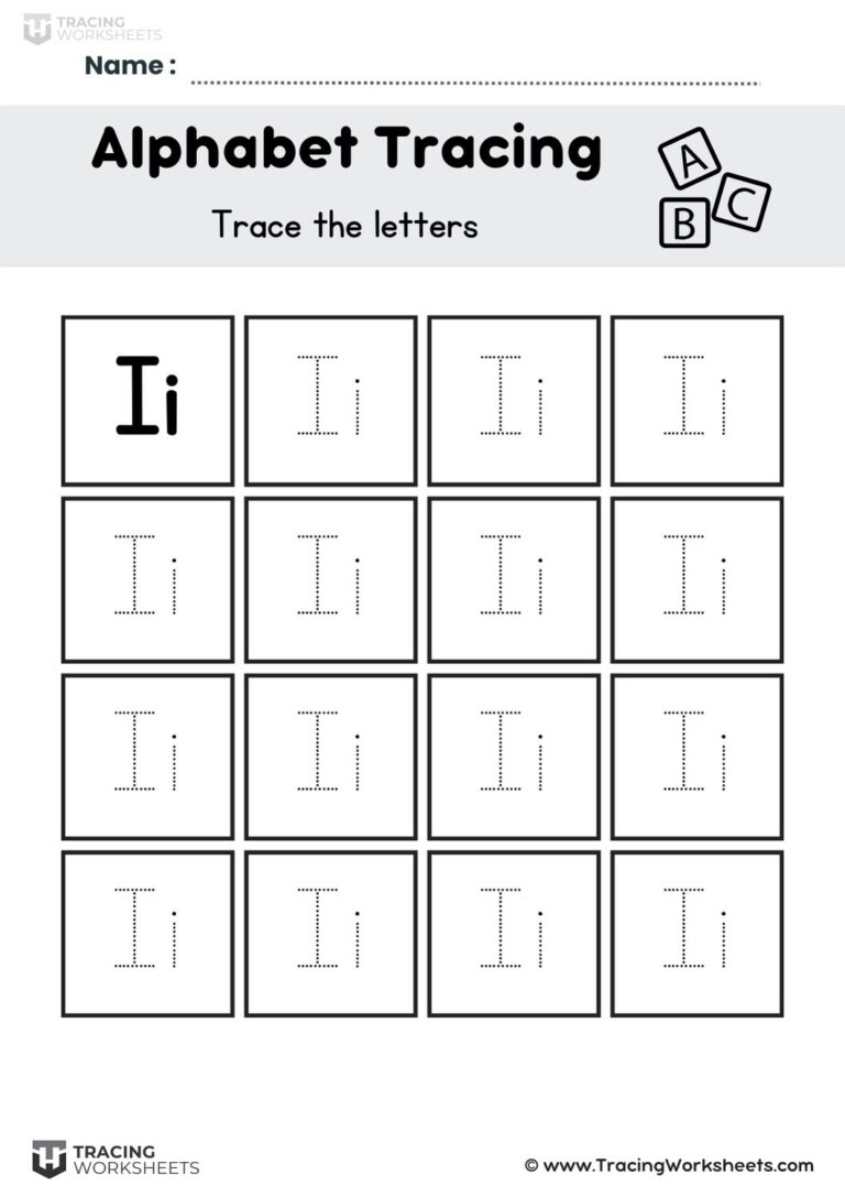 Letter I Tracing Worksheets - Free Printables