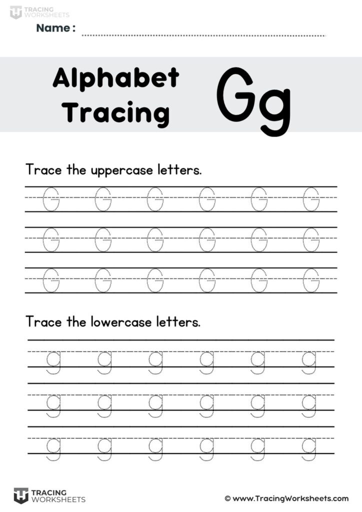 Letter G Tracing Worksheets - Free Printables