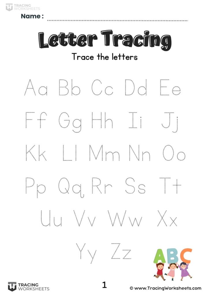 Tracing Letters A-Z Free Printable | 12 Letter Tracing Worksheets