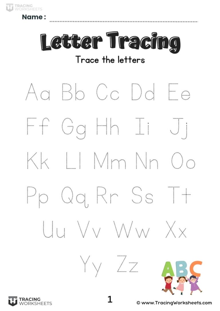 Tracing Letters A-Z Free Printable | 12 Letter Tracing Worksheets