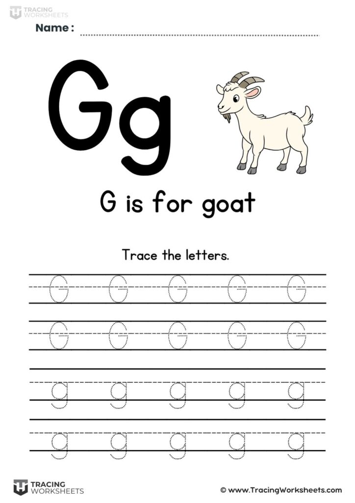 Letter G Tracing Worksheets - Free Printables