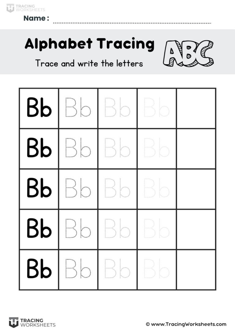 Letter B Tracing Worksheets - Free Printables