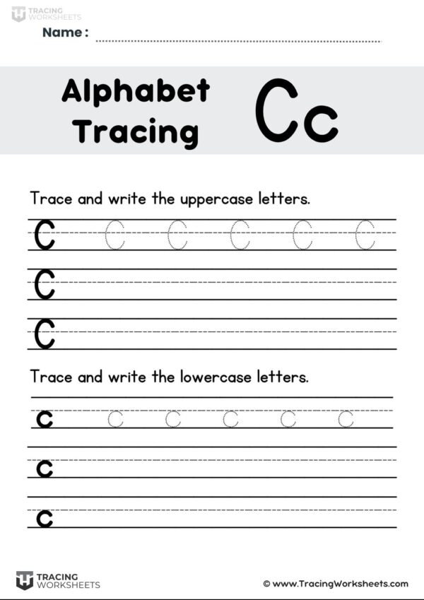 Letter C Tracing Worksheets - Free Printables