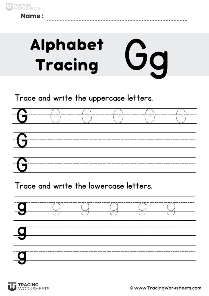 Letter G Tracing Worksheets - Free Printables