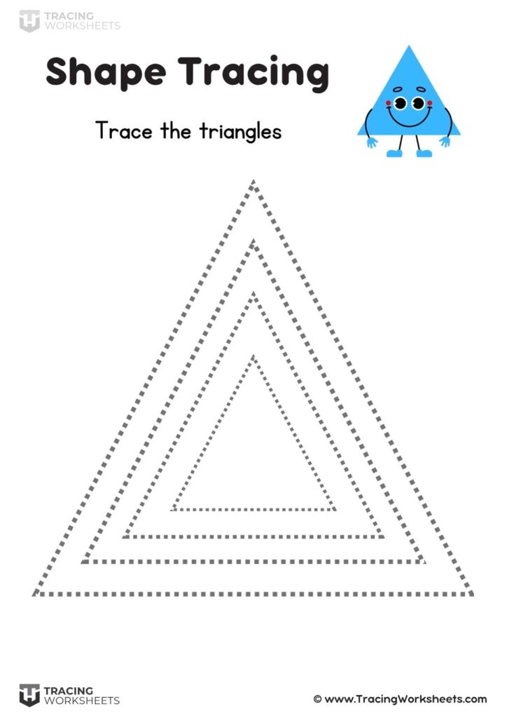Triangle Tracing Worksheets – 8 Free Printables
