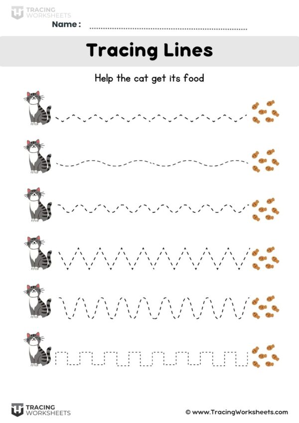 Trace a Cat Worksheets for Kids | Free Download