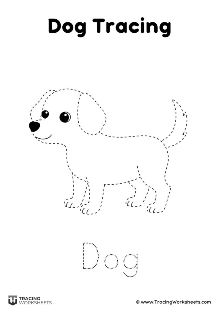 Trace a Dog – 5 Cute Dog Tracing Worksheets (Free Printable)