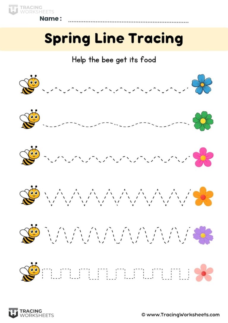 Cute Spring Tracing Activities: Lines, Animals & Flowers