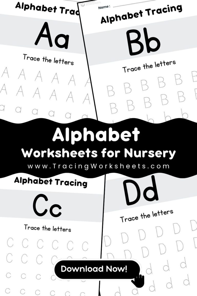 Alphabet Worksheets for Nursery (A–Z Bundle) | Free Printables