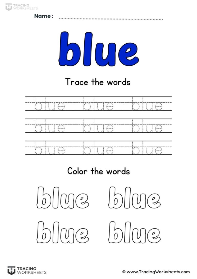 Learn the Color Blue Worksheets | Free Printable for Kids